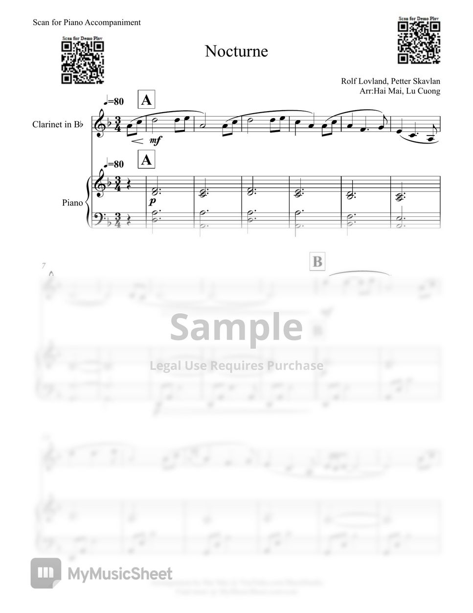 Secret Garden - Nocturne for Clarinet in Bb Sheet Music by Hai Mai