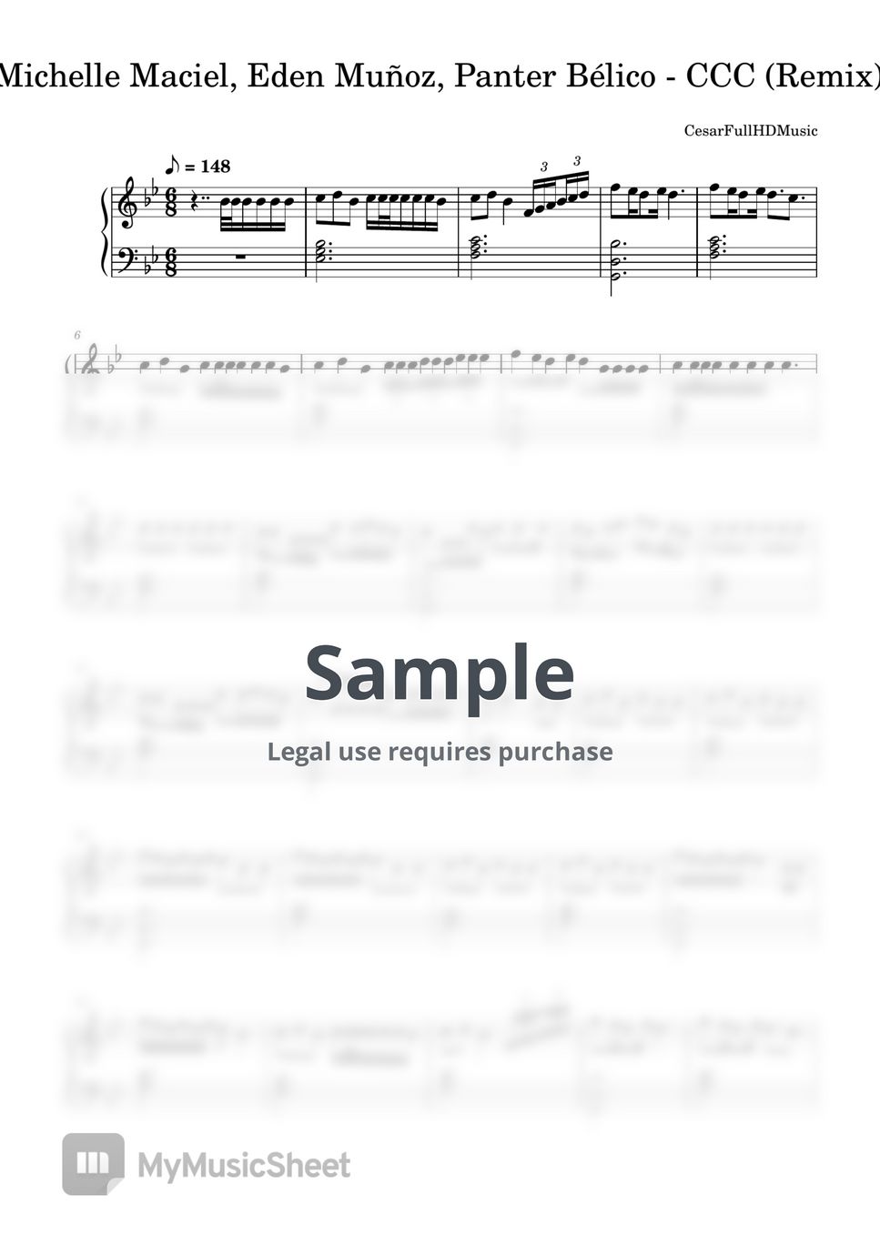 Michelle Maciel, Eden Muñoz, Panter Bélico - CCC (Remix) Sheet Music