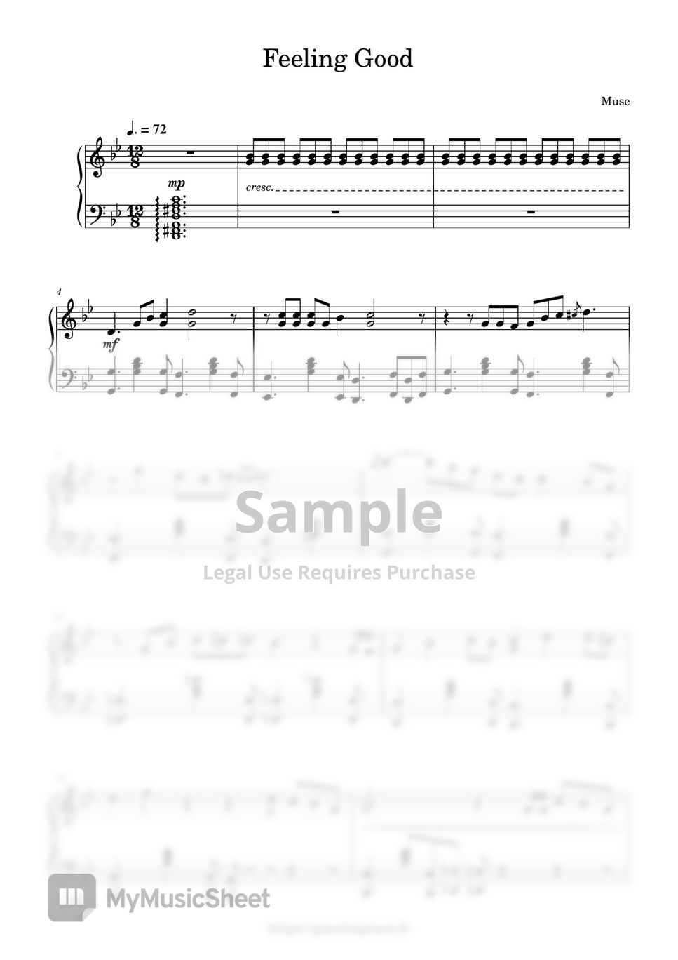 Muse - Feeling Good Sheet Music by GuestinPiano