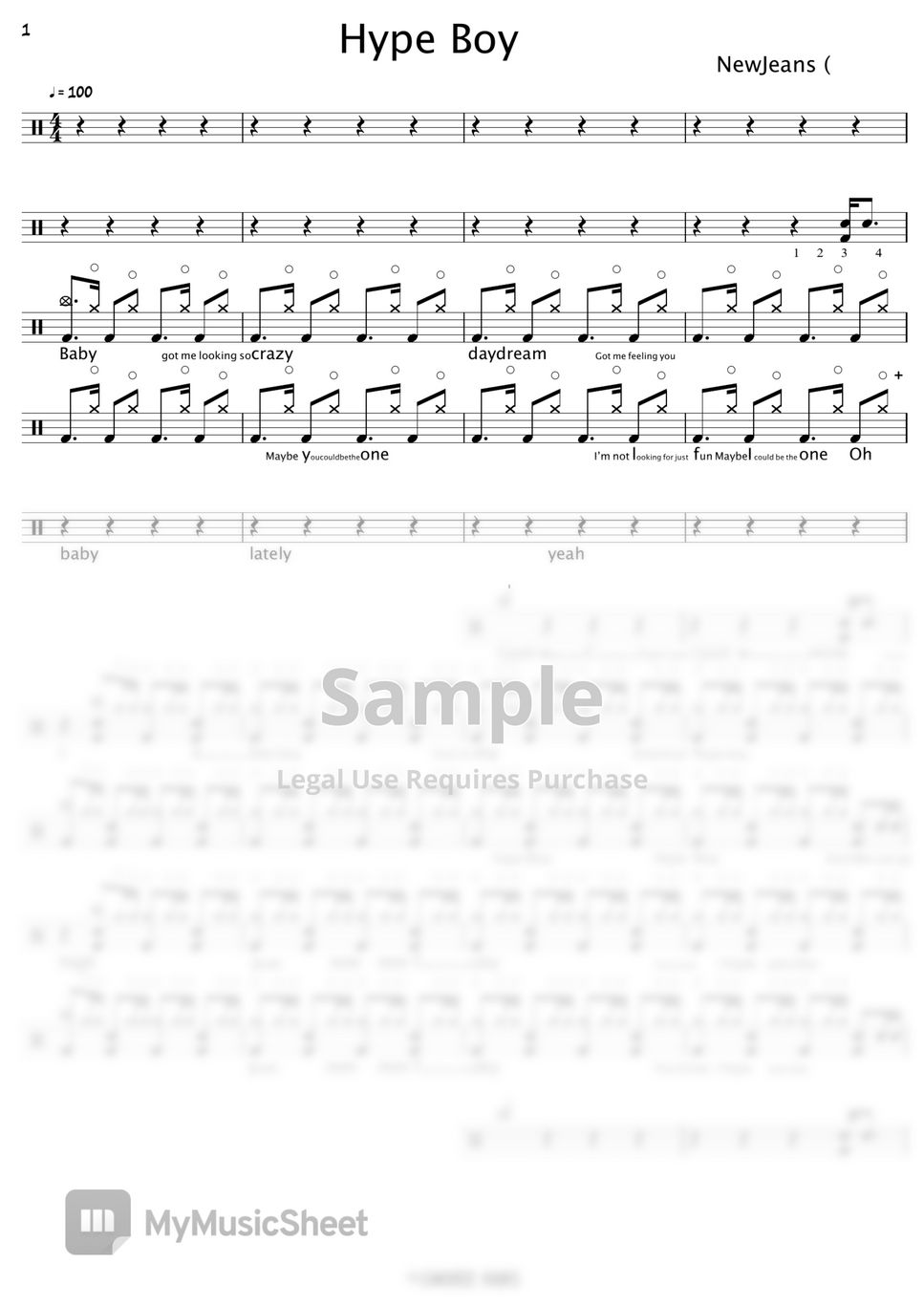 NewJeans (뉴진스) - Hype Boy 楽譜 by Gwon's DrumLesson