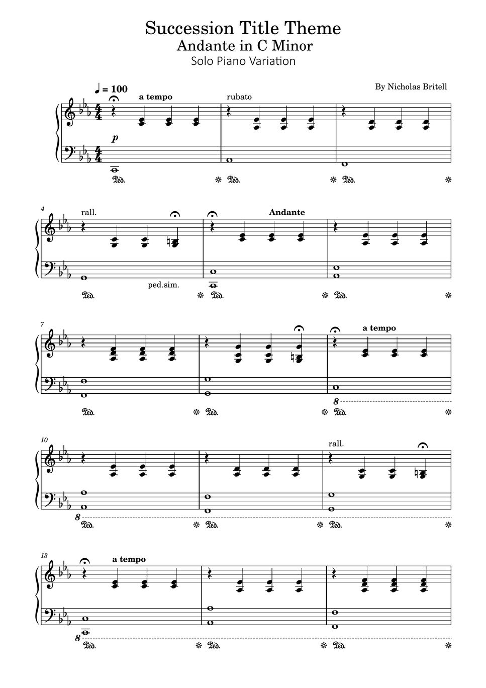 Nicholas Britell - Succession Title Theme (Andante in C Minor,Solo ...