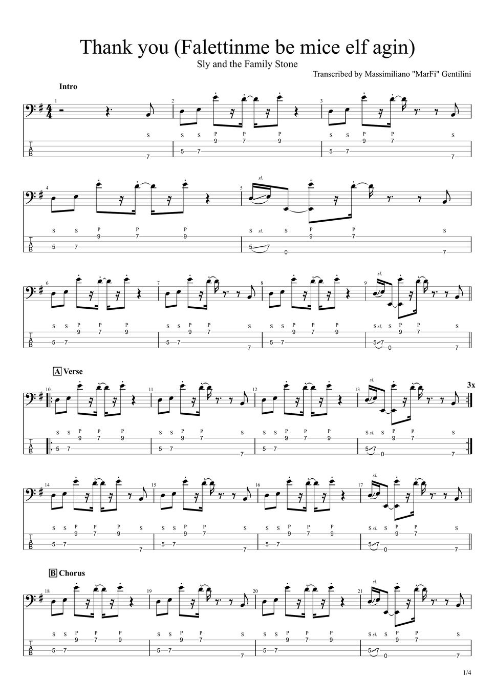 Sly and the family Stone - Thank you (falletinme be mice elf agin) TAB ...