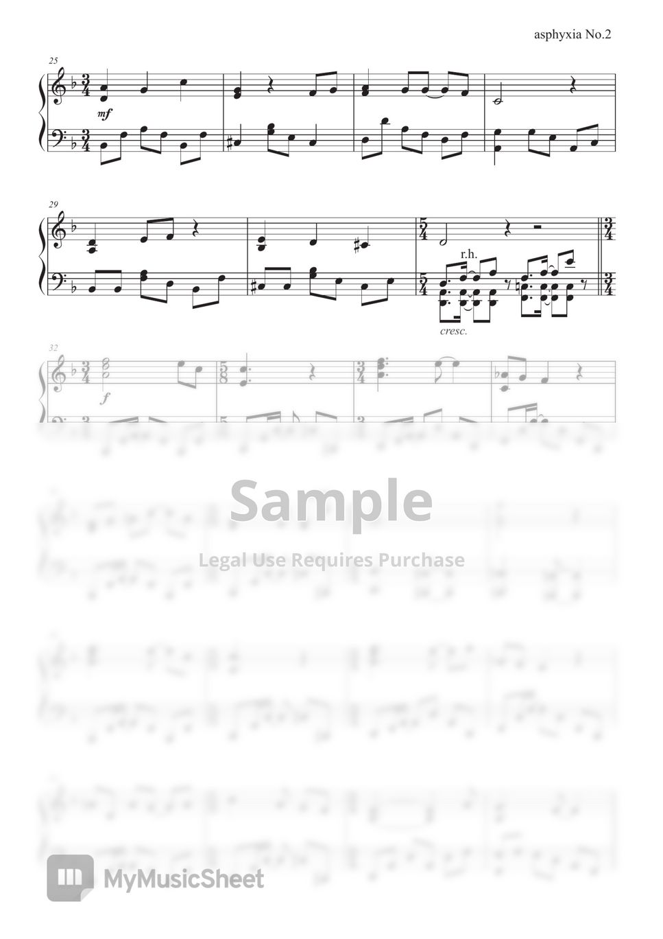 Co shu Nie - asphyxia Sheet Music by 入江しほり