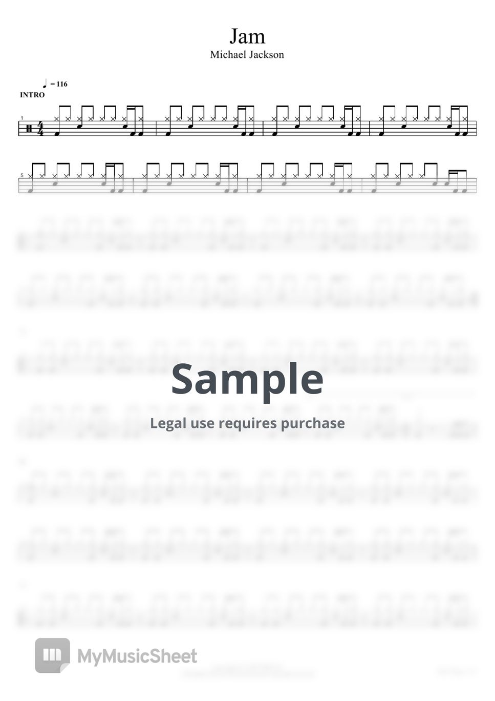 Michael Jackson - Jam Sheet Music by copydrum