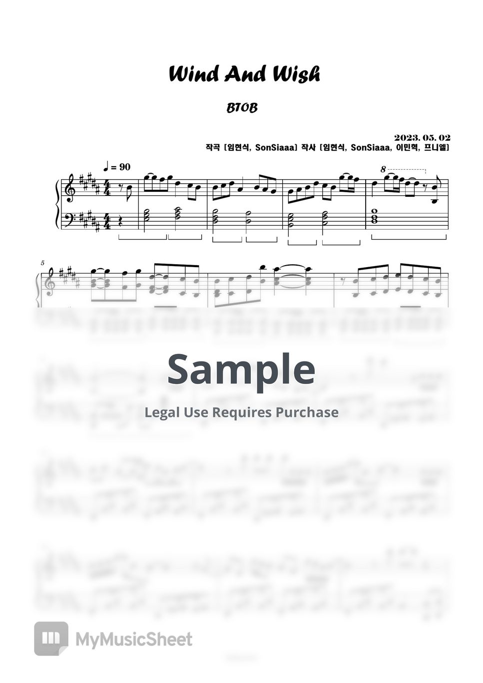 비투비 (BTOB) - 나의 바람 (Wind And Wish) Sheets by boknowa