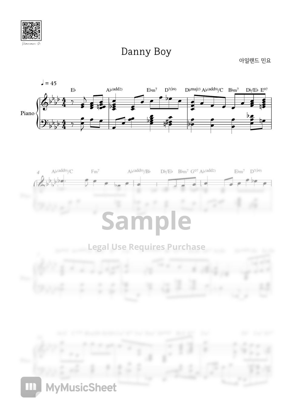 Danny Boy Sheets by PIANOiNU