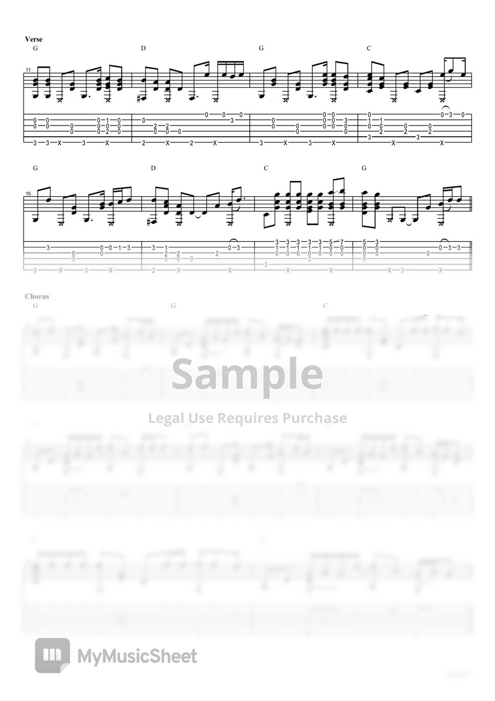 Bob Marley - Three little birds Sheets by G & Guitar