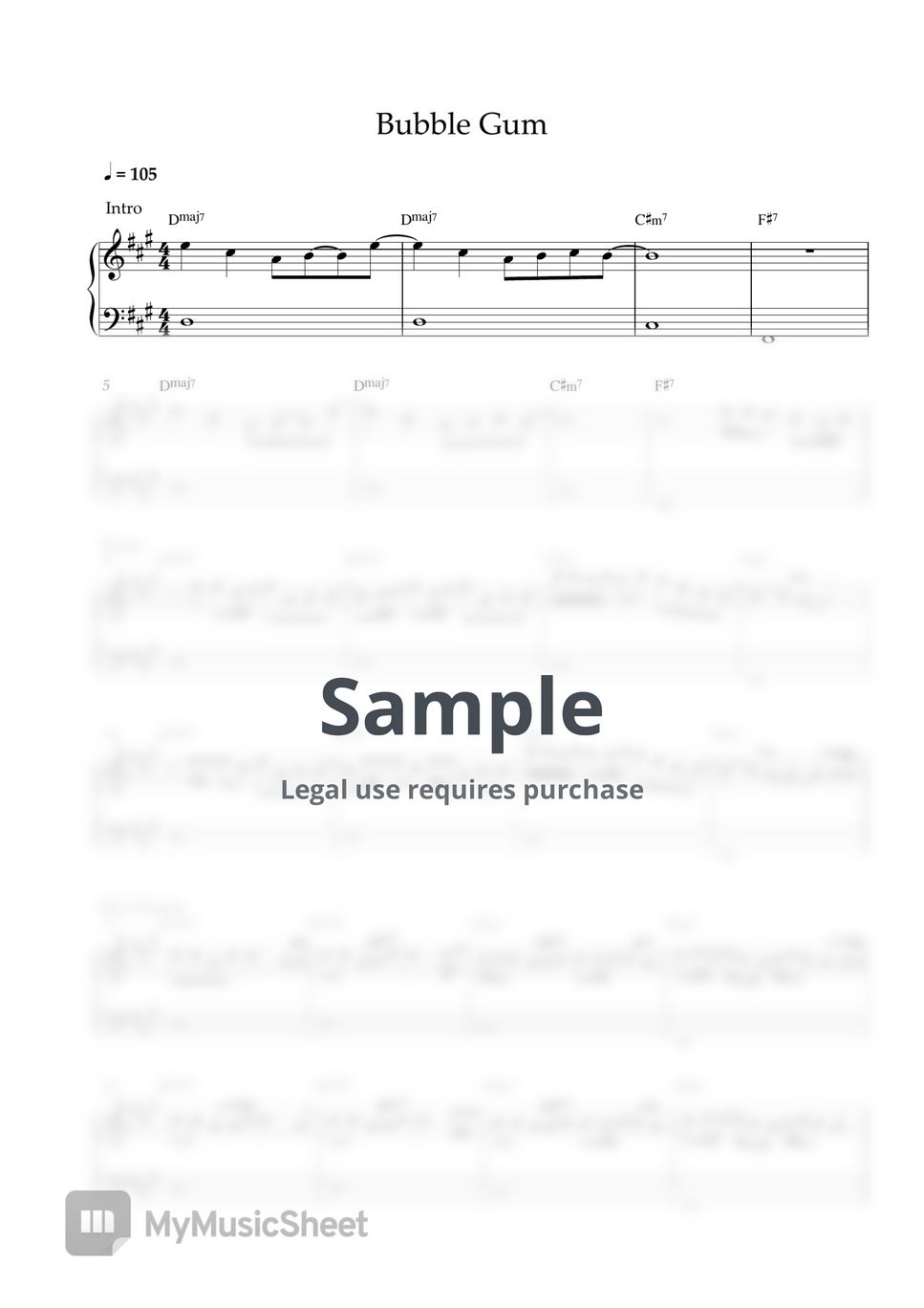 NewJeans - Bubble Gum (EASY PIANO ARRANGEMENT) Sheets by Pianella Piano