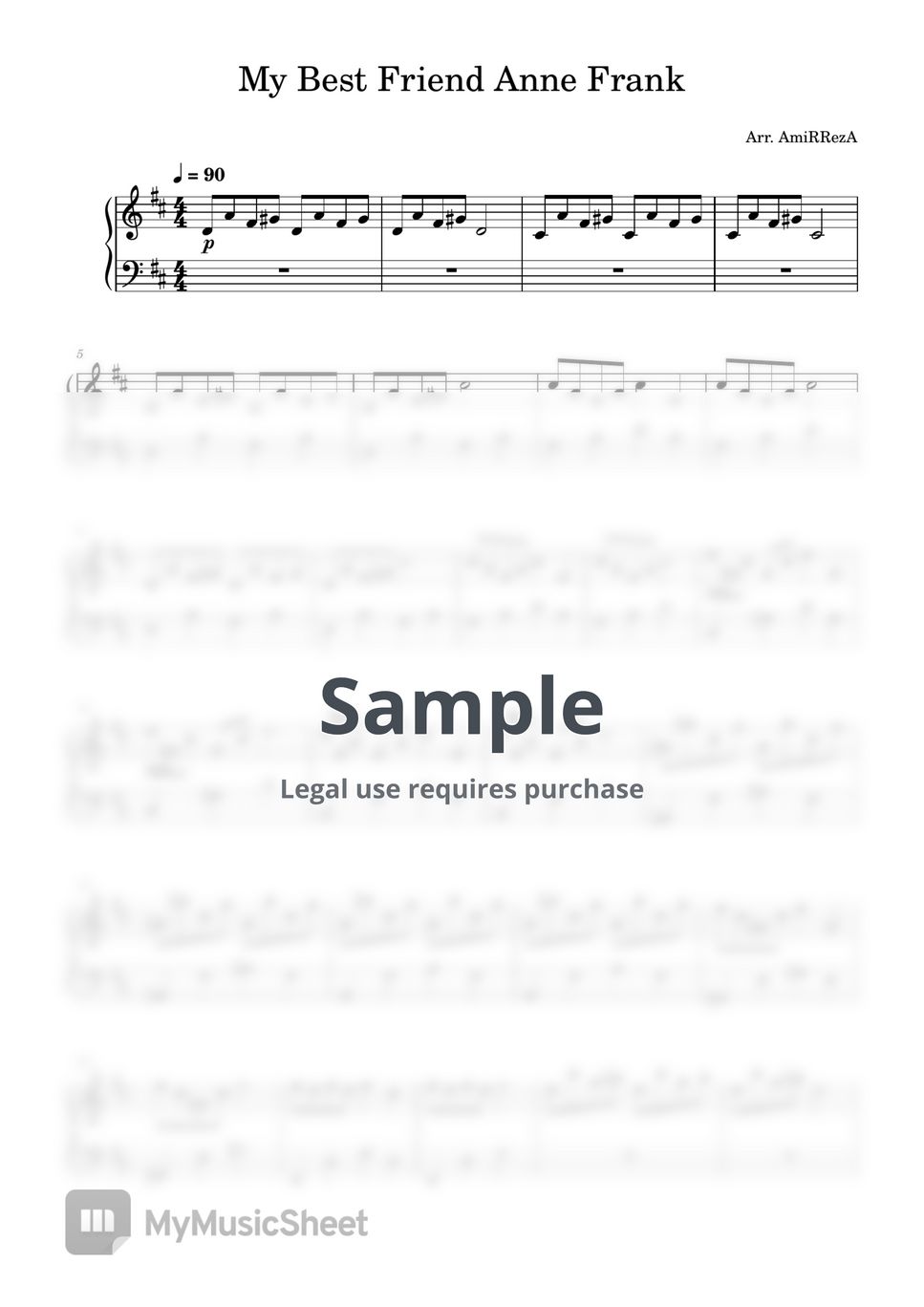 Merlijn Snitker - Main Theme (My Best Friend Anne Frank) 악보 by AmiRRezA