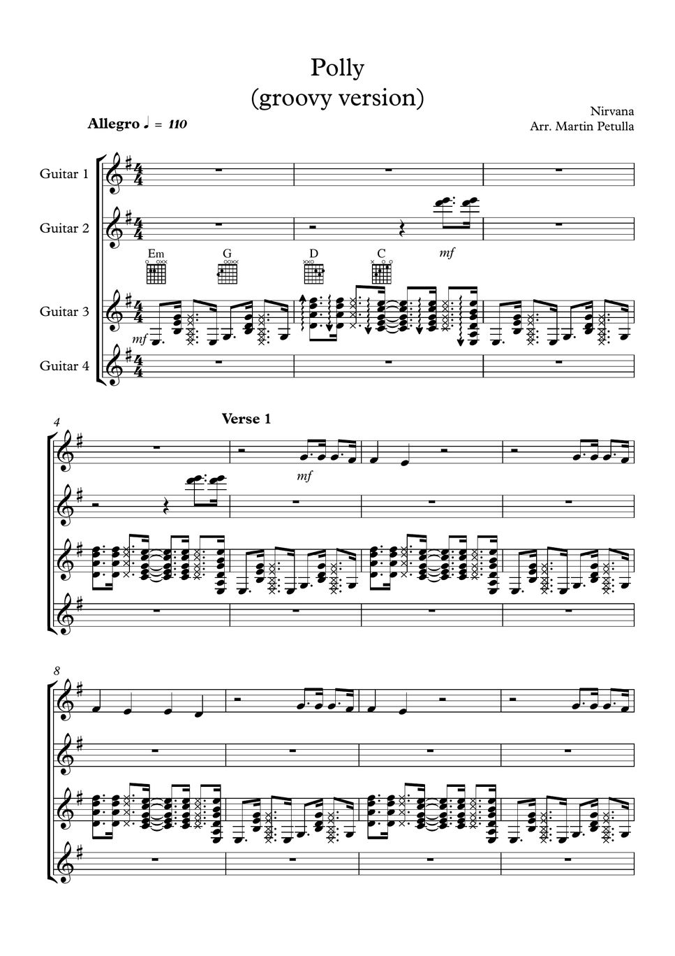 Nirvana - Polly (Groovy Version) Sheets by Martin Petulla