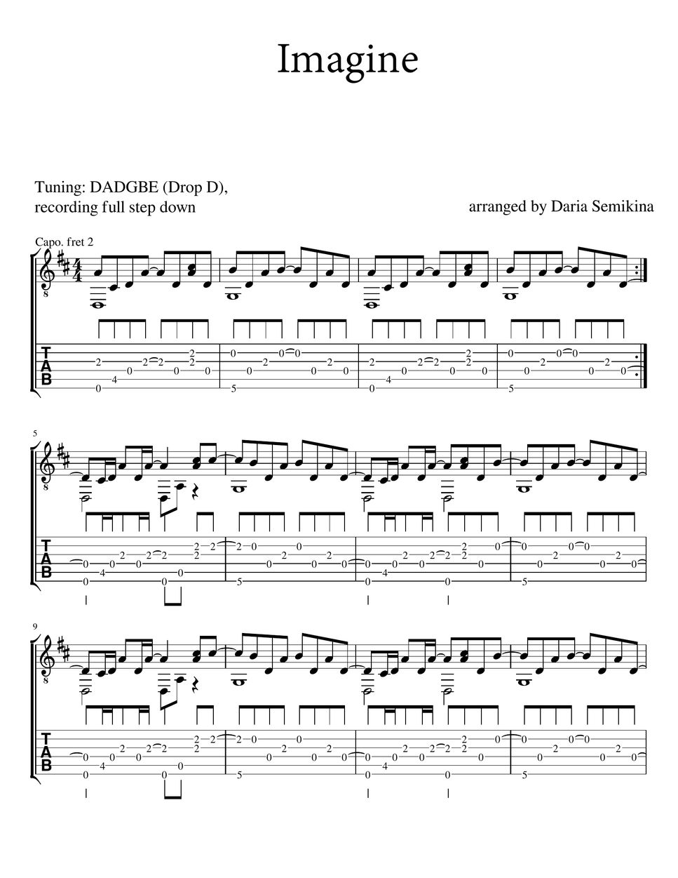 John Lennon - Imagine TAB