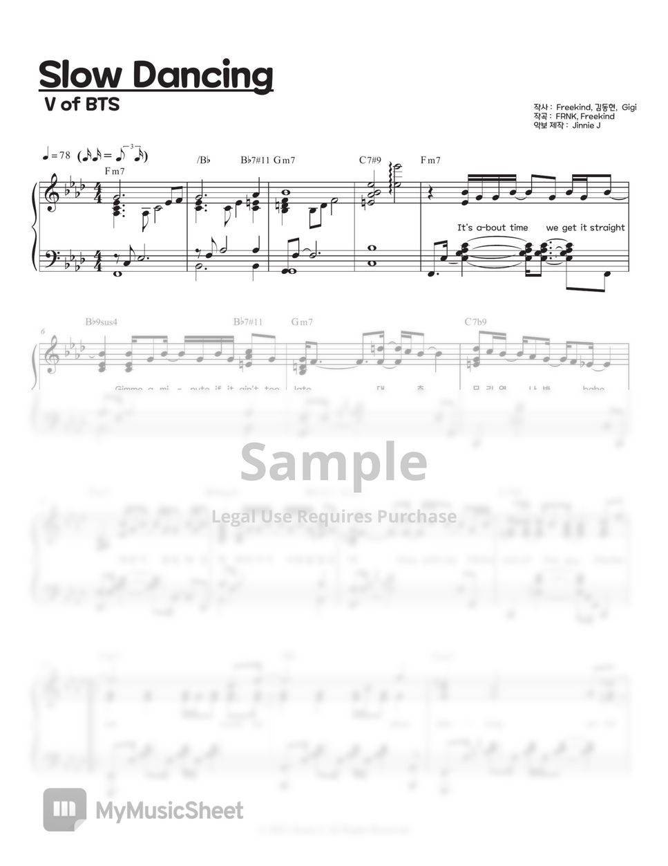 V of BTS - Slow Dancing Sheets by Jinnie J