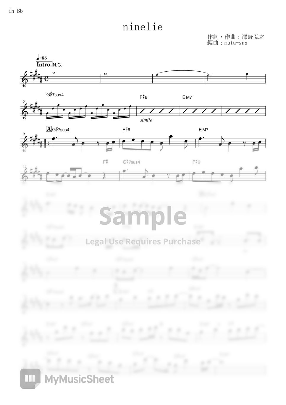 Kabaneri of the Iron Fortress - ninelie (in Bb) Sheet Music by Aimer ...