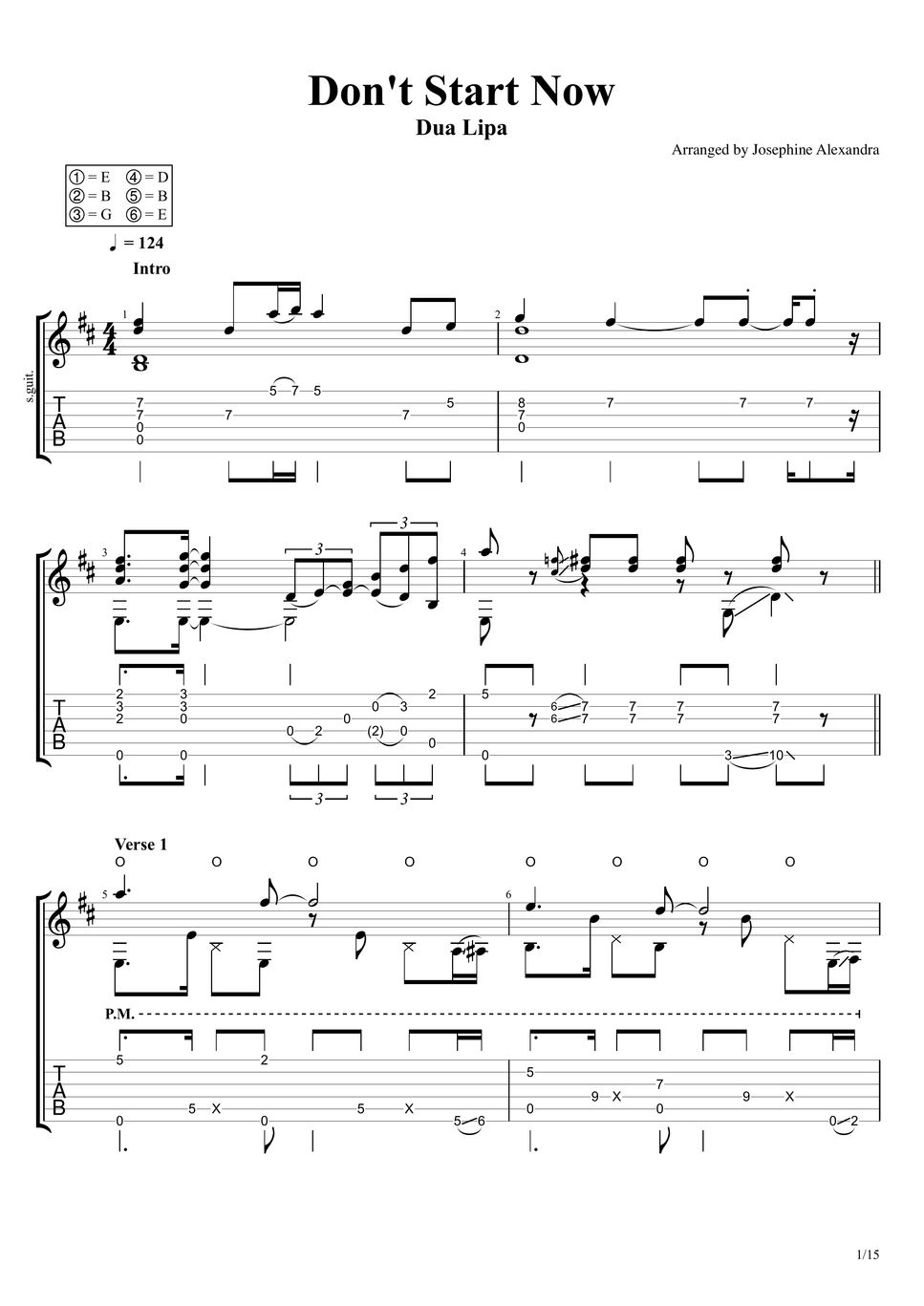 Dua Lipa - Don't Start Now TAB