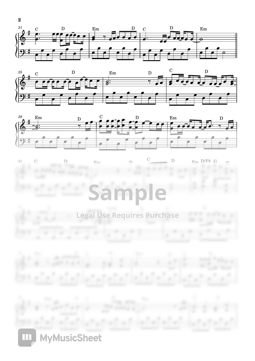 던 (DAWN) - 빛이 나는 너에게 (Dear My Light) Sheet Music by 피아노클라우드(piano cloud)