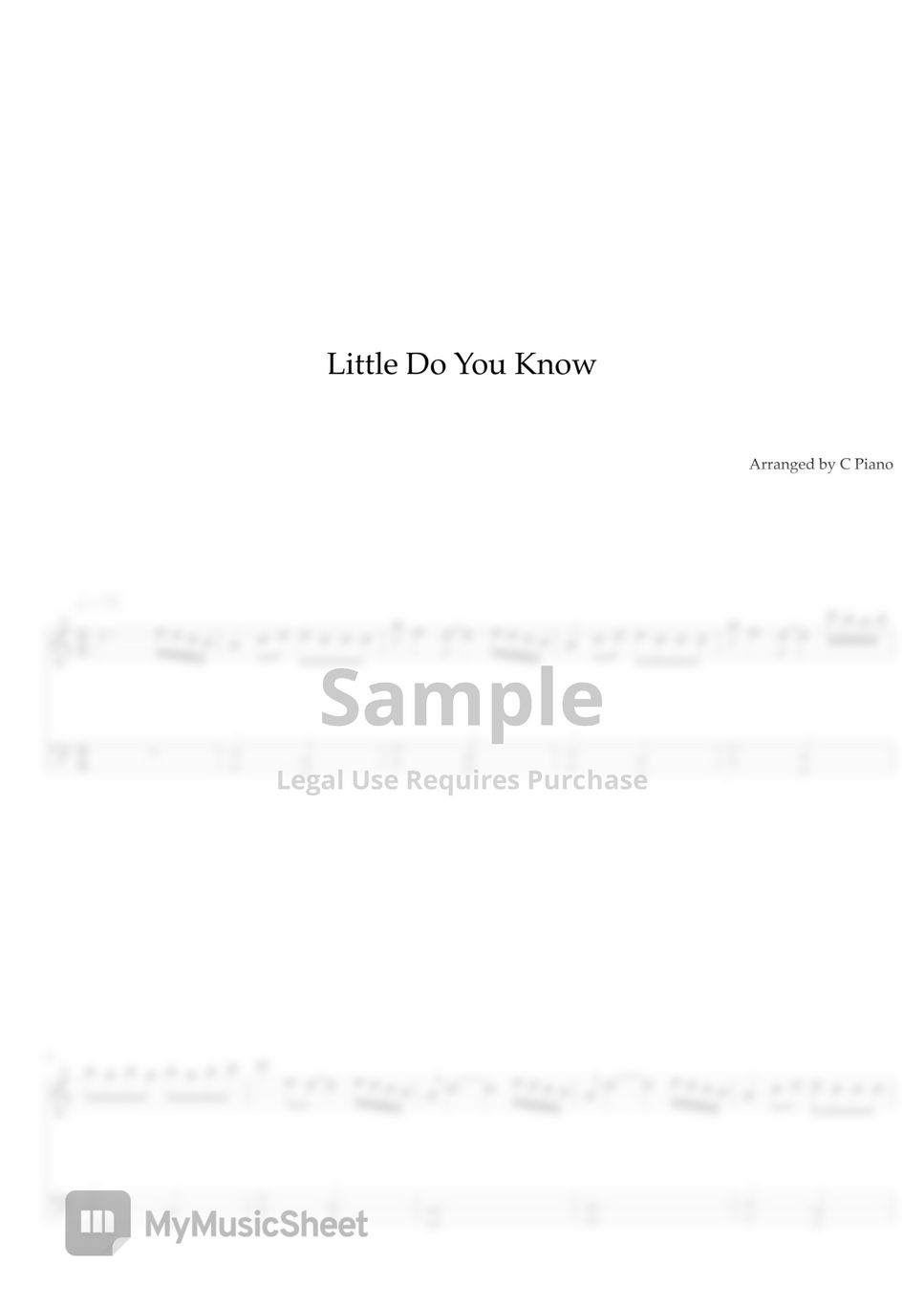 Alex & Sierra - Little Do You Know (Easy Version) Sheets by C Piano