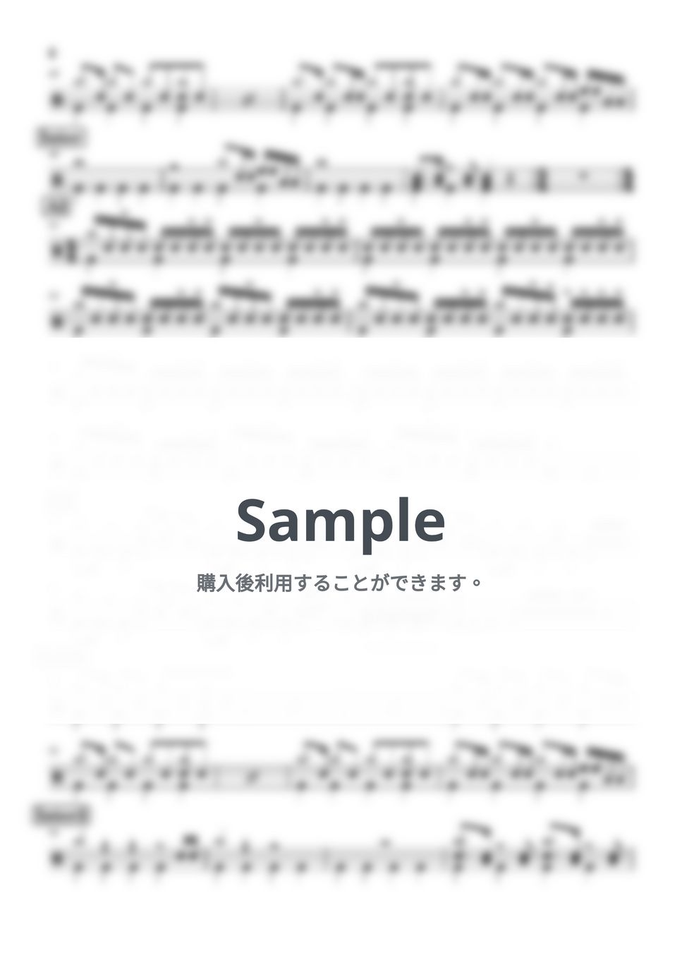 DOES - KNOW KNOW KNOW (ドラム譜面/TVアニメ『銀魂゜』OPテーマ) 楽譜 by cabal