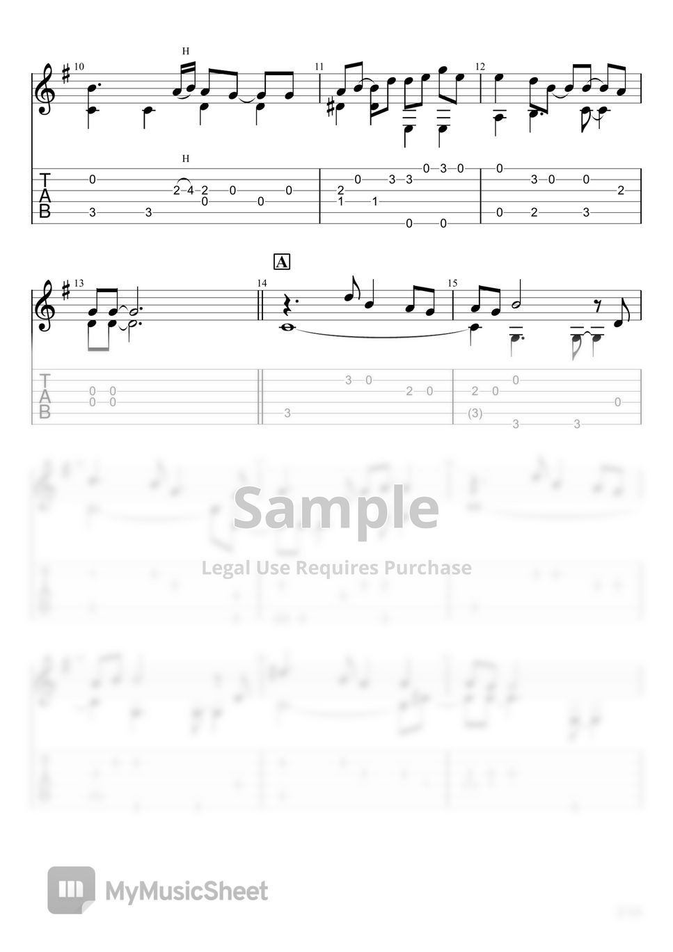 Hoshimachi Suisei - Soirée (Fingerstyle) Sheets by u3danchou