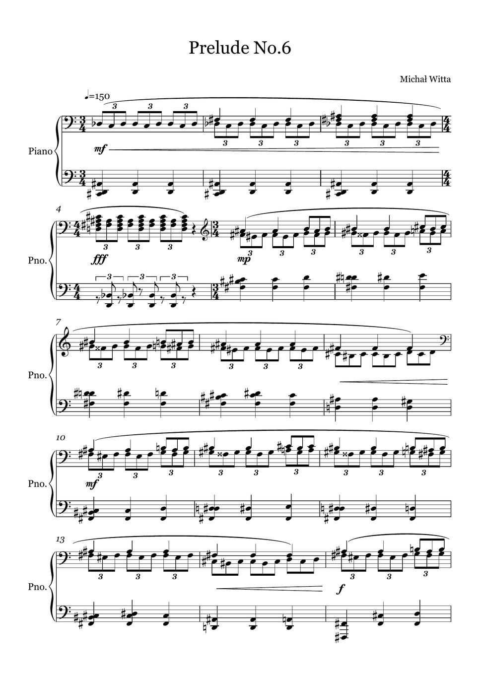 Michał Witta - Piano Prelude No.6 악보