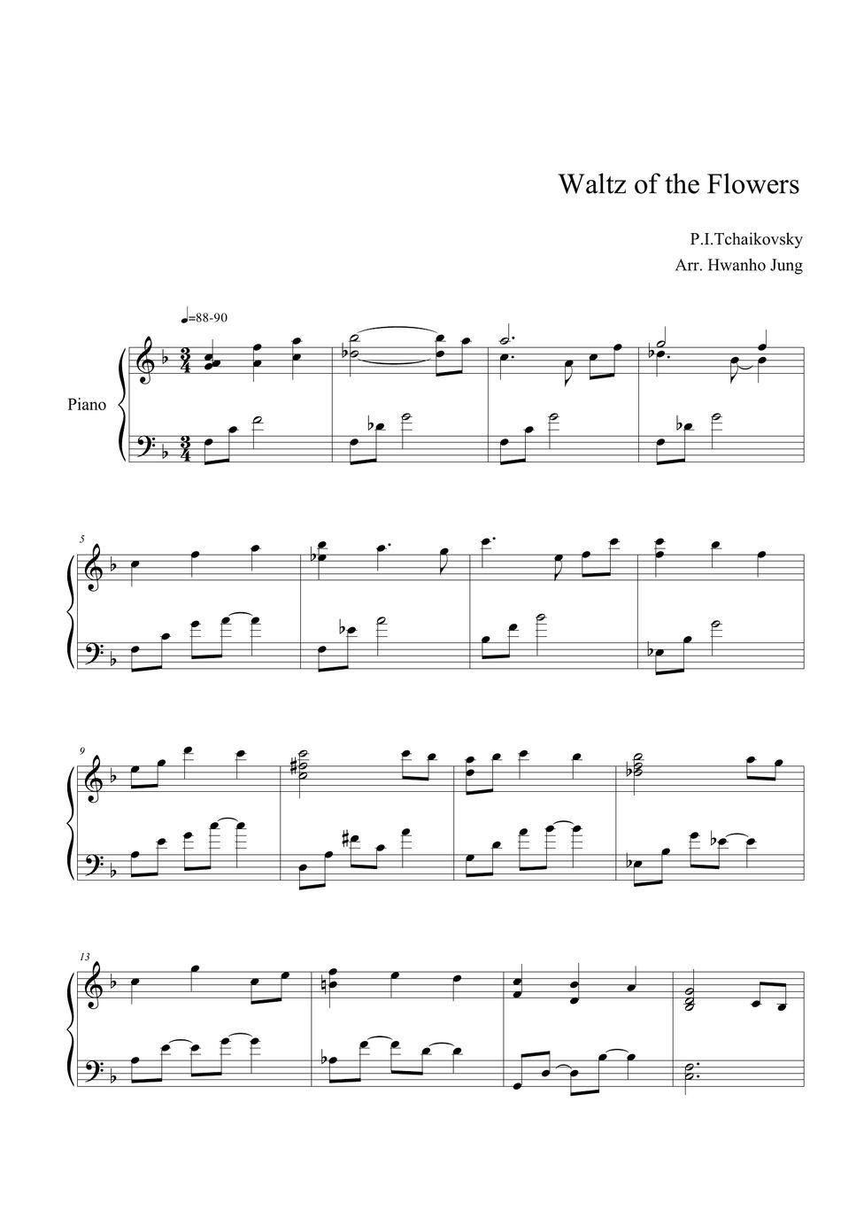 F.I.Tchaikovsky - Waltz of the Flowers (Piano Arrangement) Sheets by ...