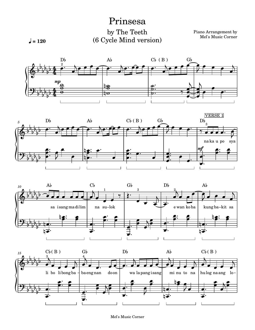 The Teeth (6 Cycle Mind version) - Prinsesa (piano sheet music) Sheets ...