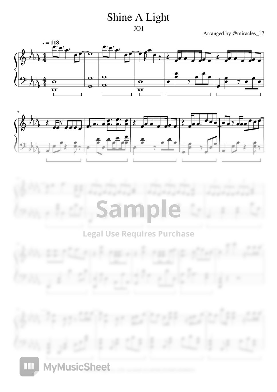 JO1 - Shine A Light Sheet Music by @miracle_17