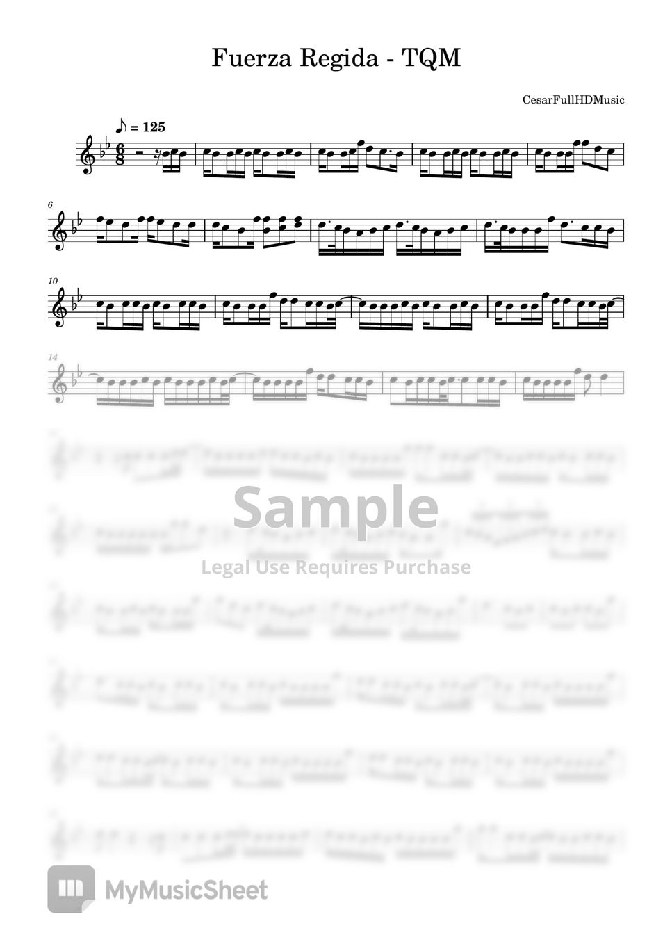 Fuerza Regida - TQM Sheet Music