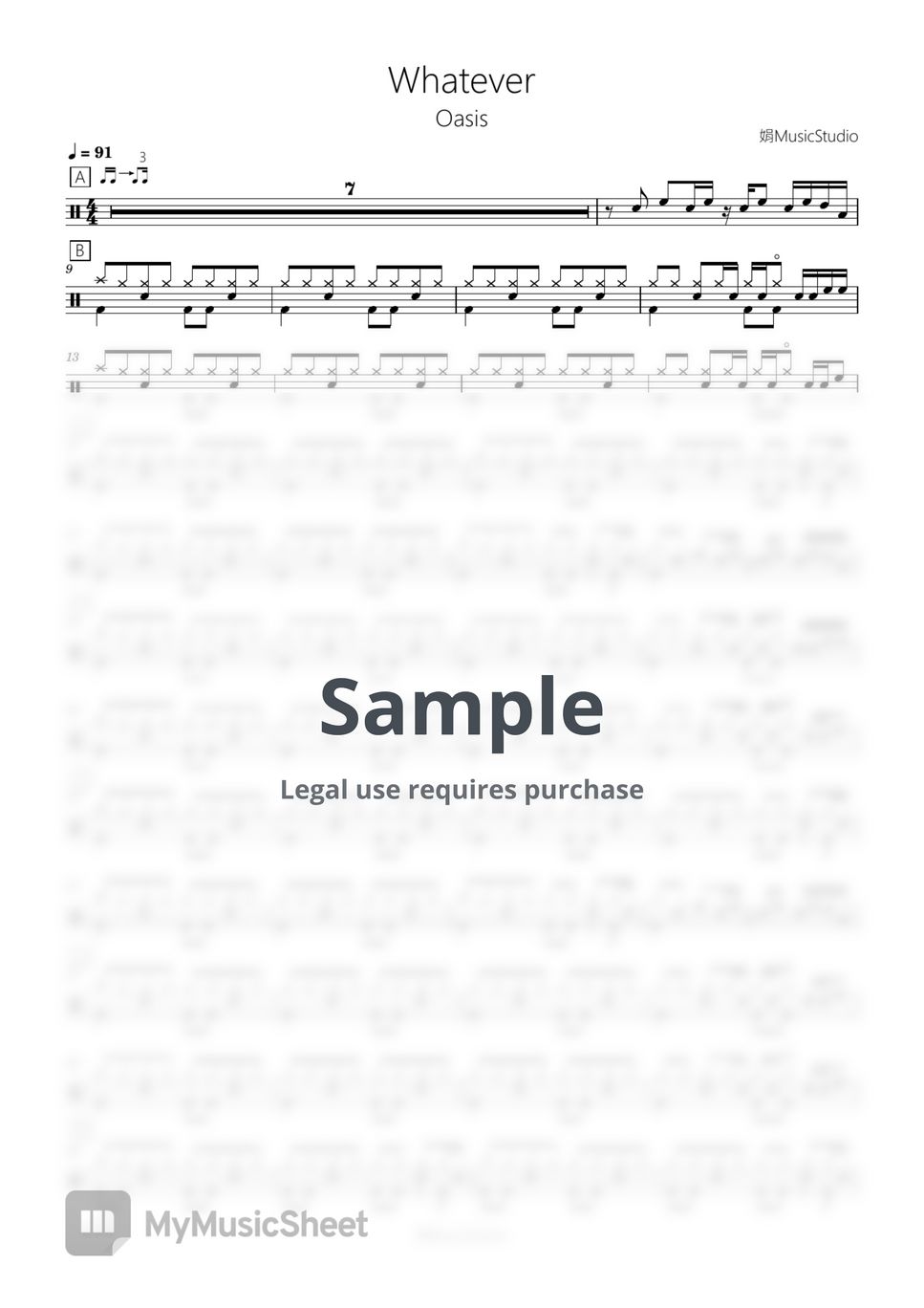 Oasis - Whatever Sheet Music by 娟姐