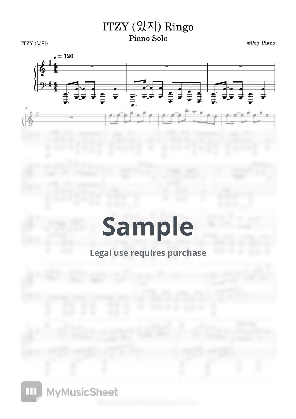 ITZY (있지) - Ringo Sheets by Pop Piano