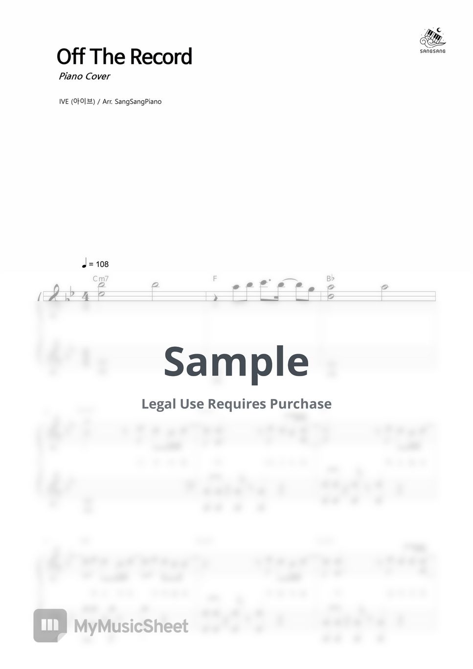 IVE - Off The Record Sheets by SangSangPiano