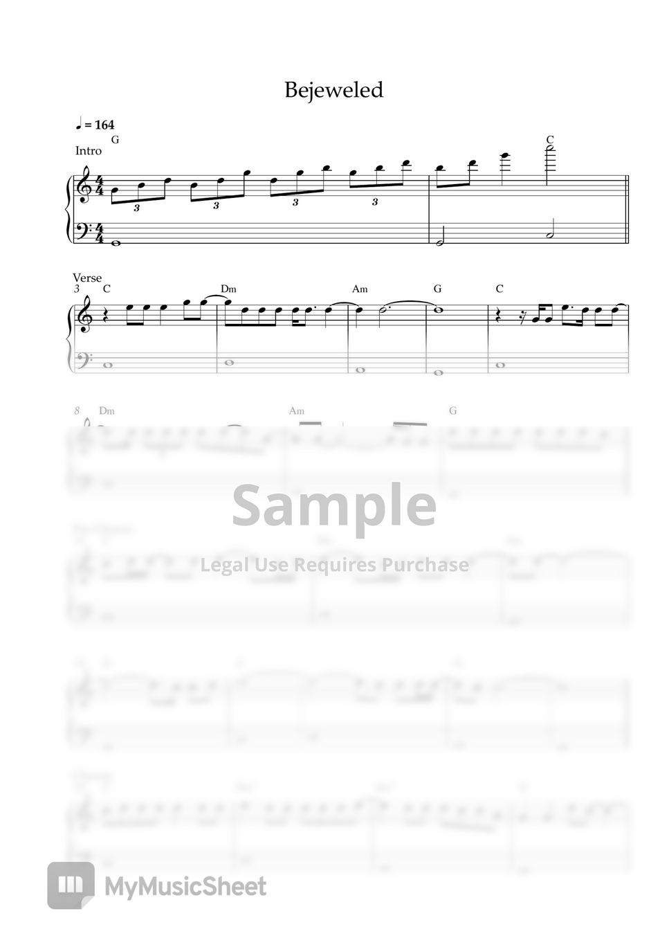 Taylor Swift - Bejeweled (EASY PIANO SHEET) Sheets by Pianella Piano Taylor Swift - Bejeweled (EASY PIANO SHEET) Sheets by Pianella Piano