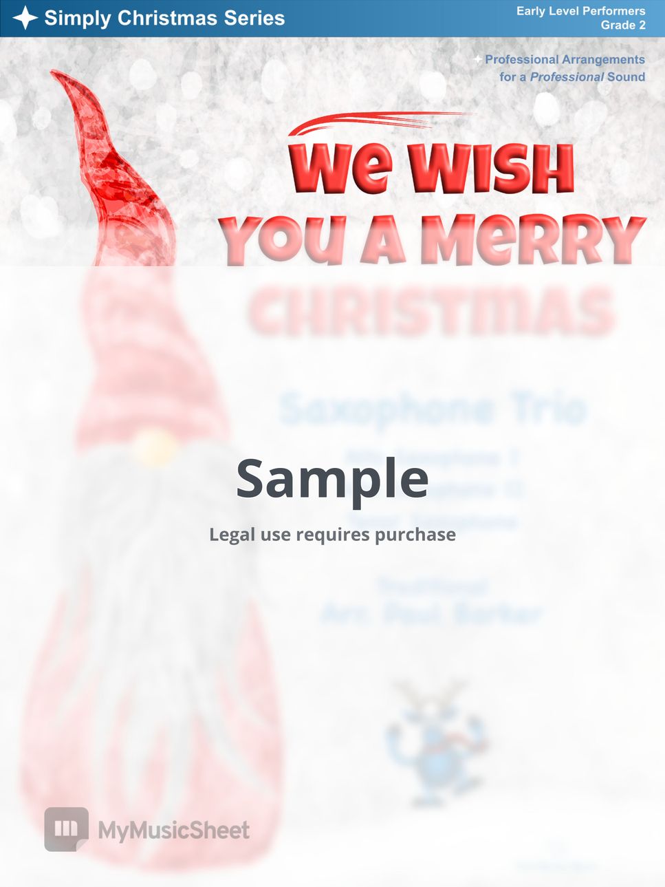 Traditional - We Wish You A Merry Christmas [Saxophone Trio] (Score and ...