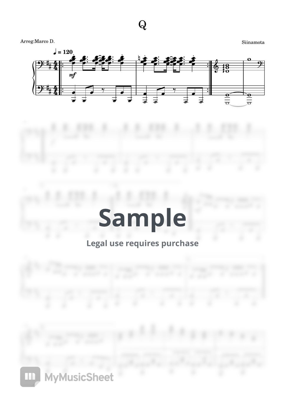 Siinamota - Q Sheet Music by Marco D.