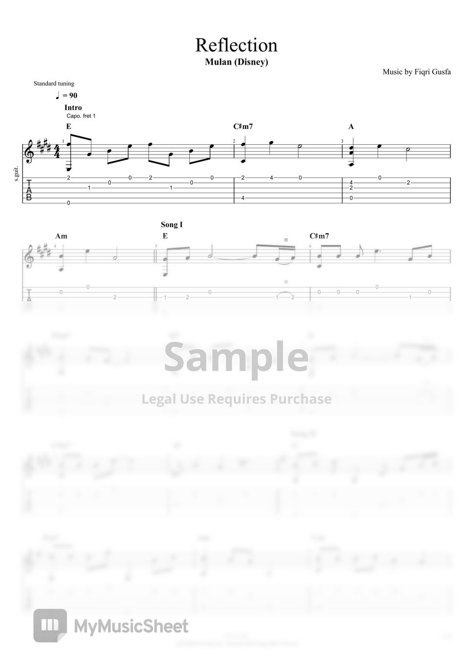 Mulan - Reflection Tab + 1staff by Fiqri Gusfa