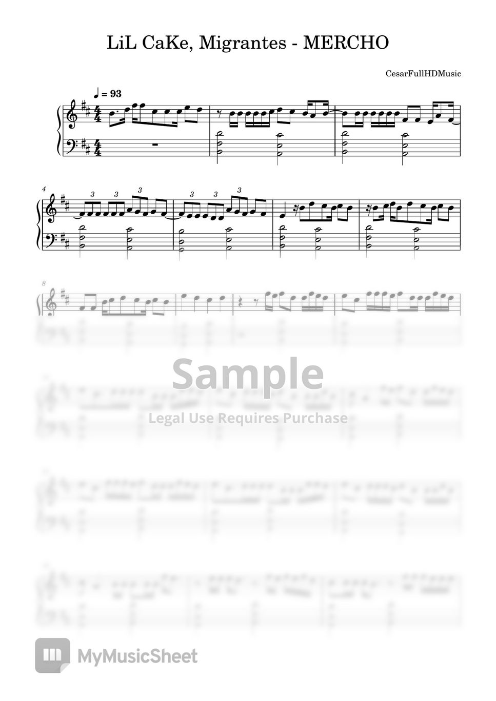 LiL CaKe, Migrantes - MERCHO Sheet Music