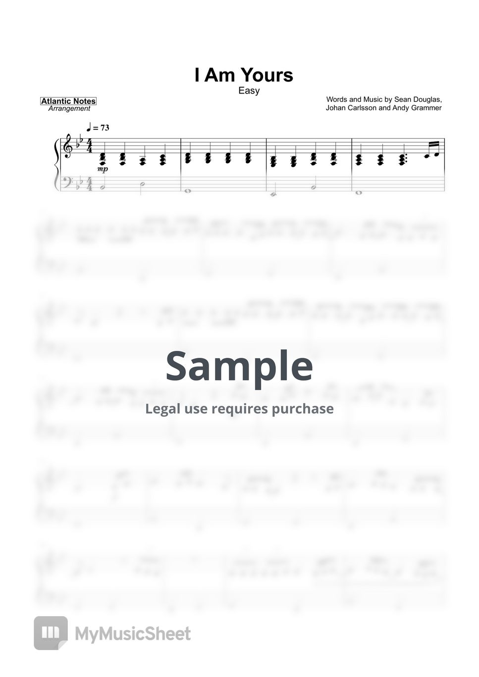 Andy Grammer - I Am Yours 악보 by Atlantic Notes