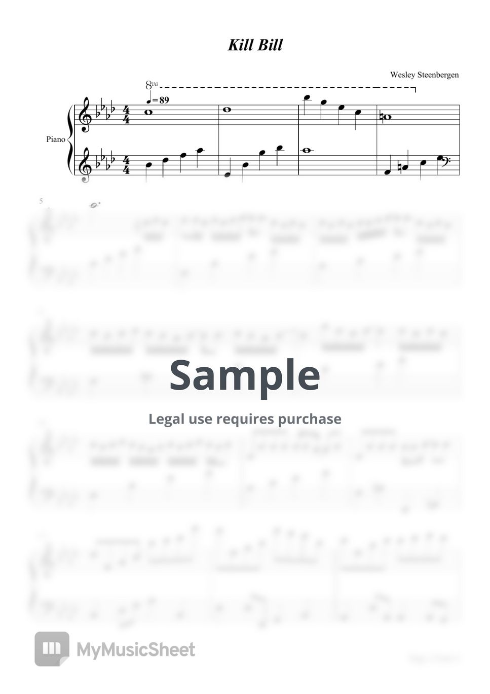 SZA - Kill Bill (SZA) Sheets by dogemusic