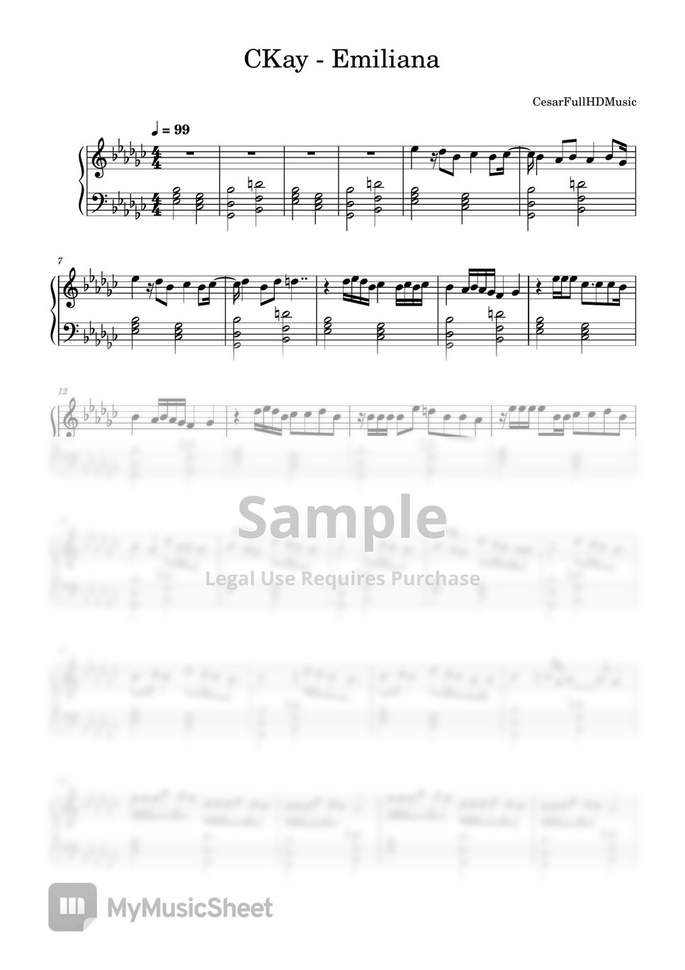 CKay - Emiliana 樂譜