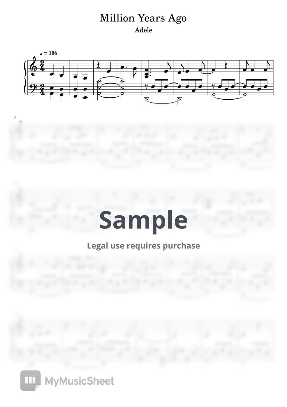 Adele - Million Years Ago - Adele Sheets by Adele