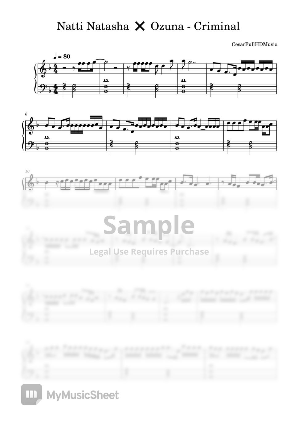 Natti Natasha Ozuna - Criminal Sheets