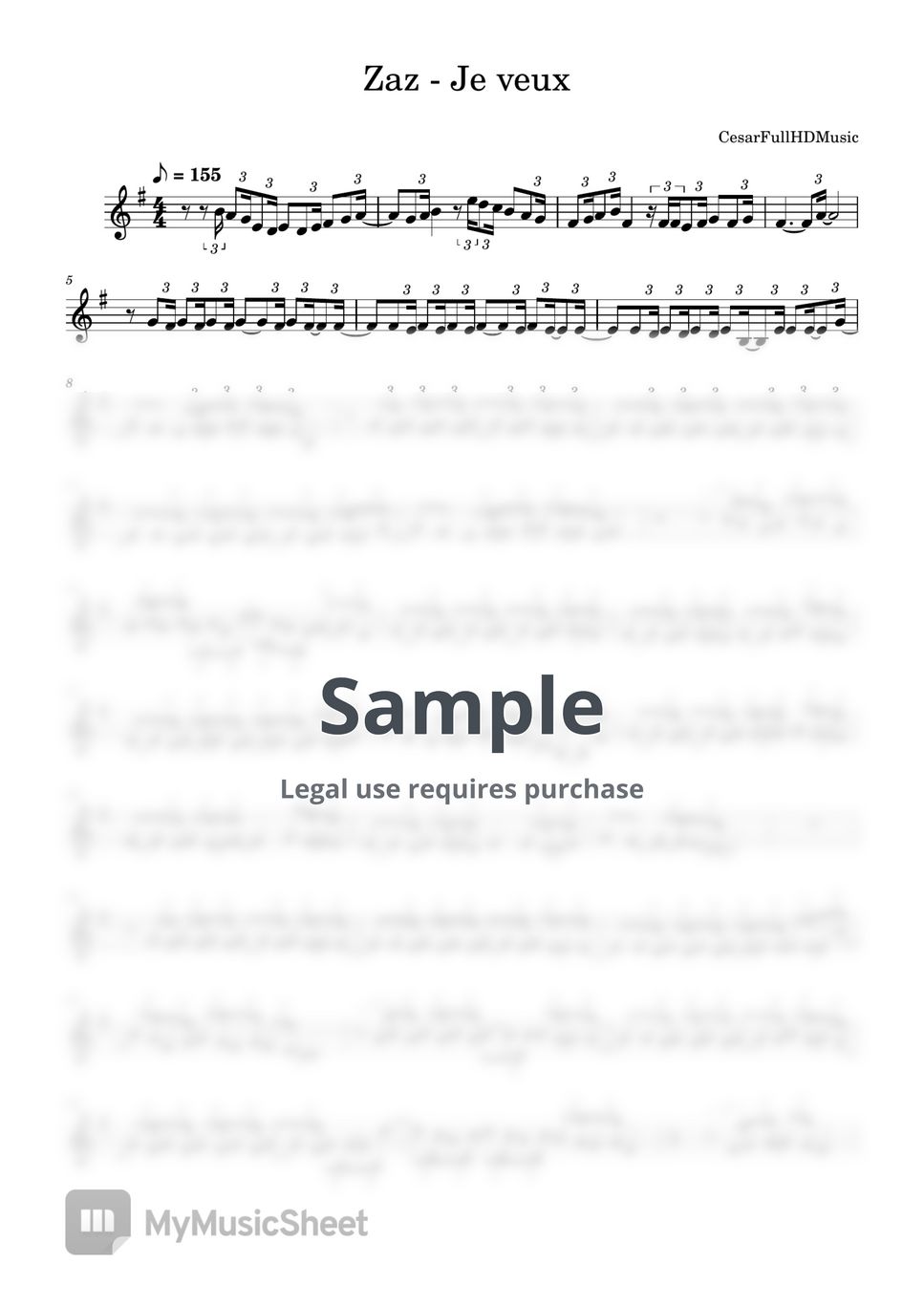 Zaz - Je veux 악보