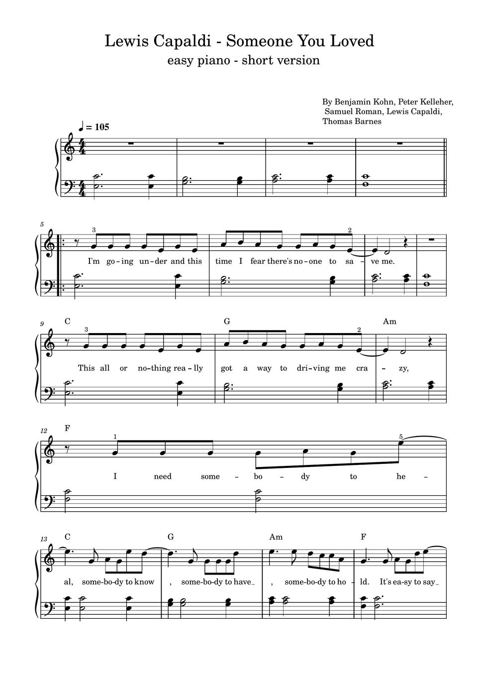 Benjamin Kohn, Peter Kelleher, Samuel Roman, Lewis Capaldi, Thomas Barnes - Someone You Loved ...