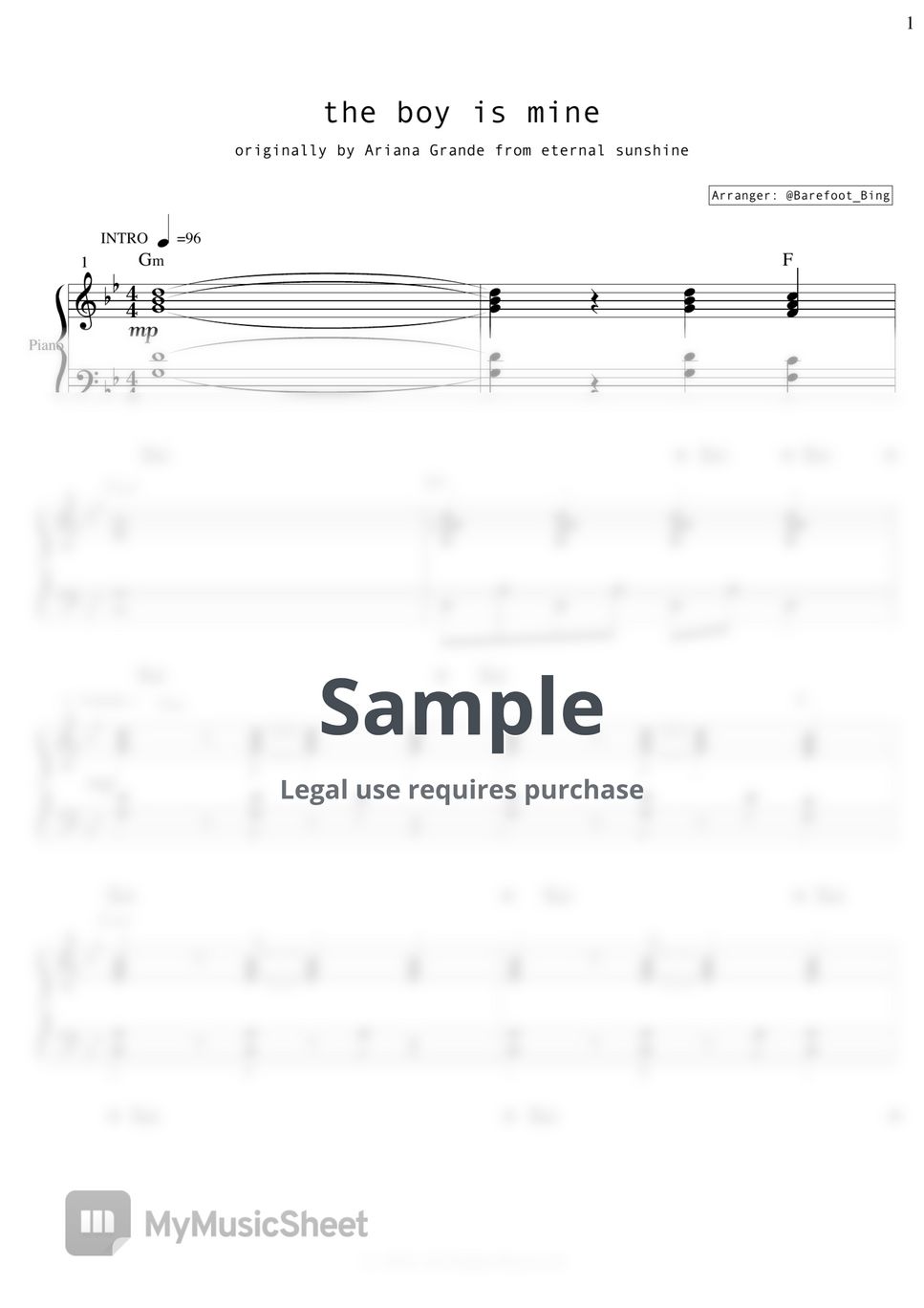 Ariana Grande - the boy is mine Sheets by Barefoot Bing