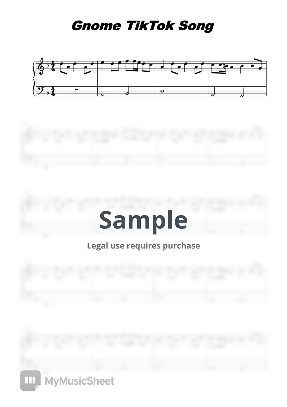 Nindie Redd - Gnome TikTok Song Sheets by Easy Fingers