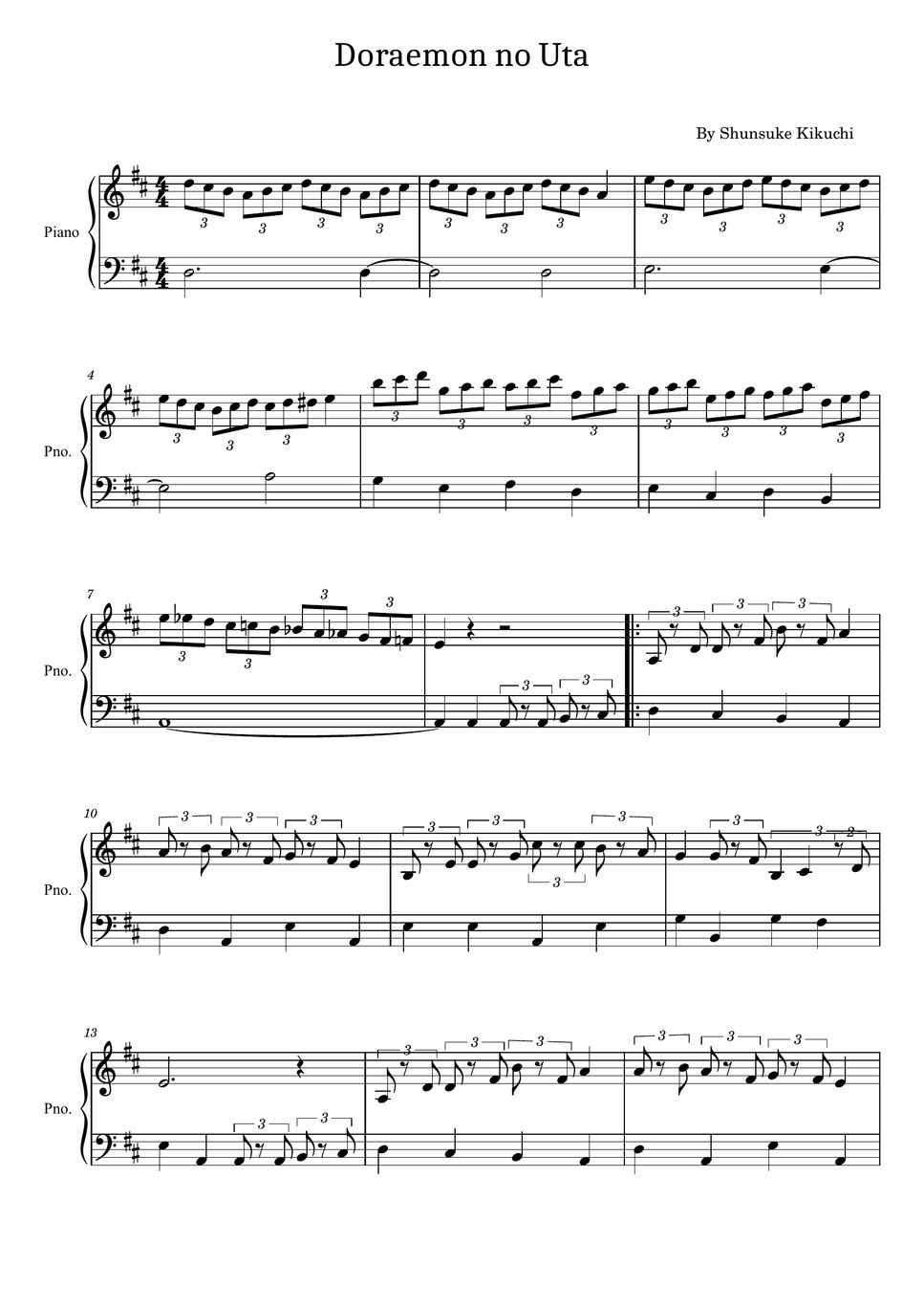 Shunsuke Kikuchi - Doraemon no Uta (For Easy Piano - With Lyrics ...