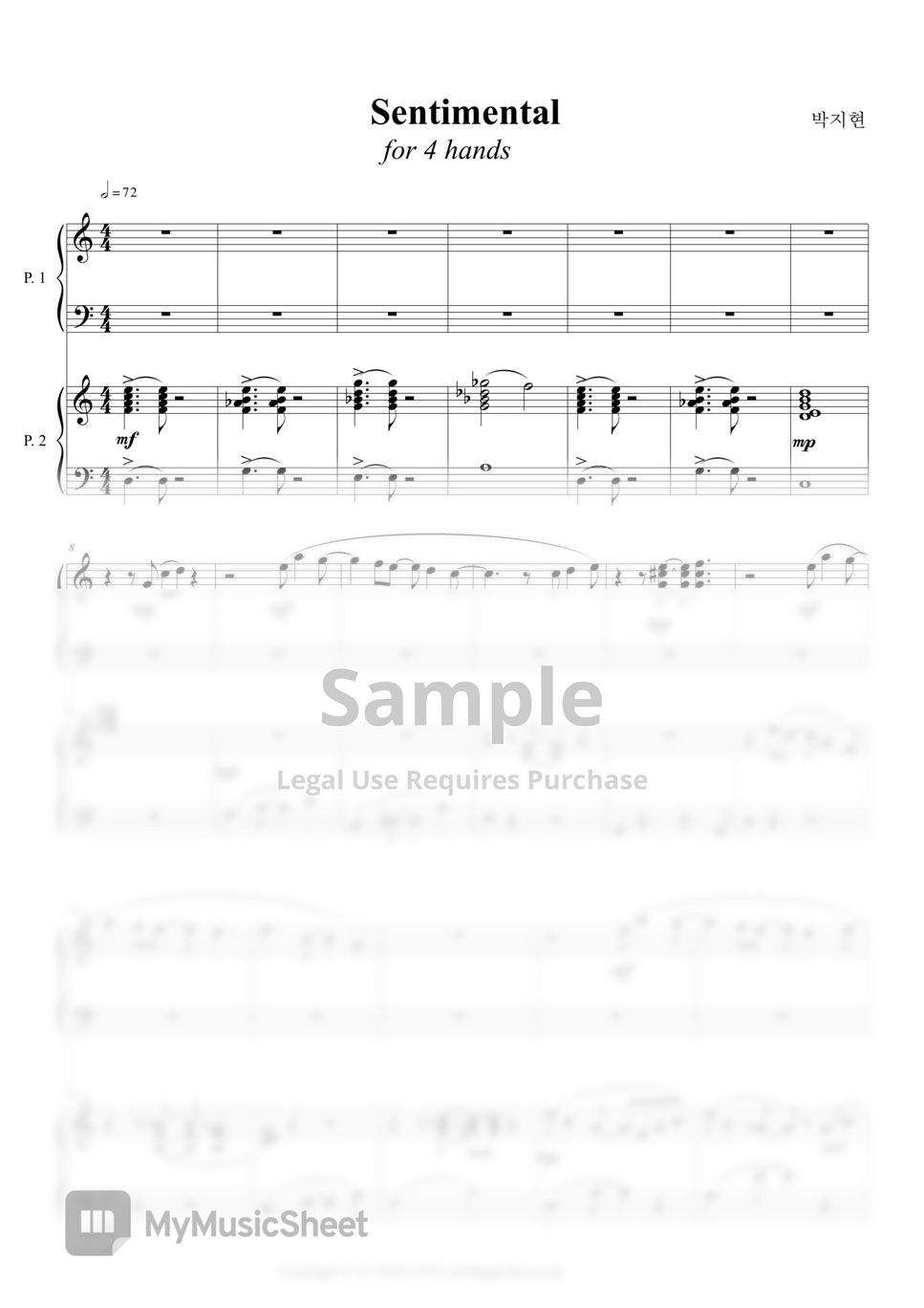 [Duet Piano] Sentimental - The Serendipity Sheet Music