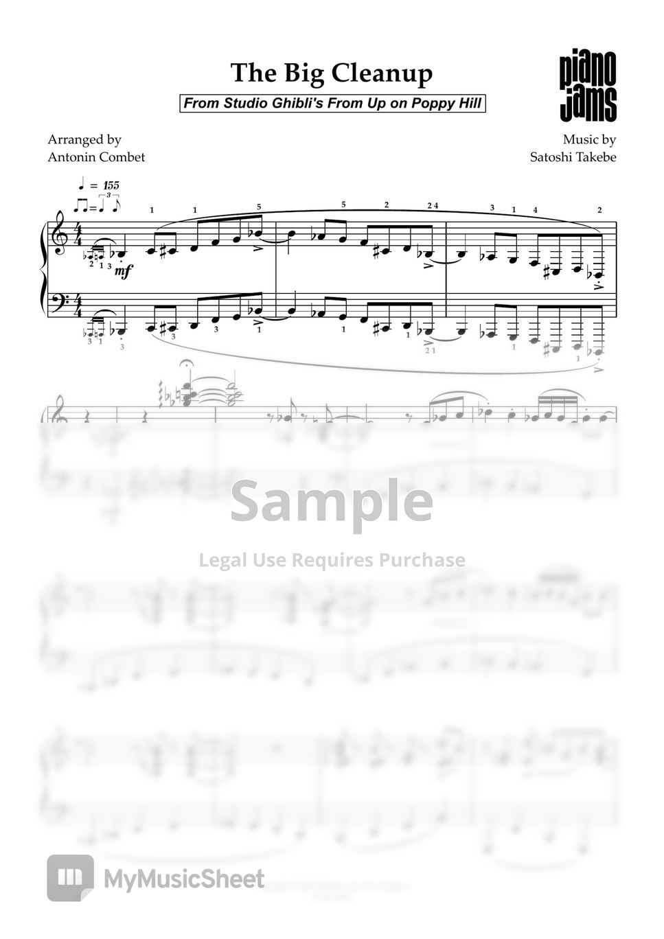 Satoshi Takebe - The Big Cleanup (From Up on Poppy Hill) Sheets by ...