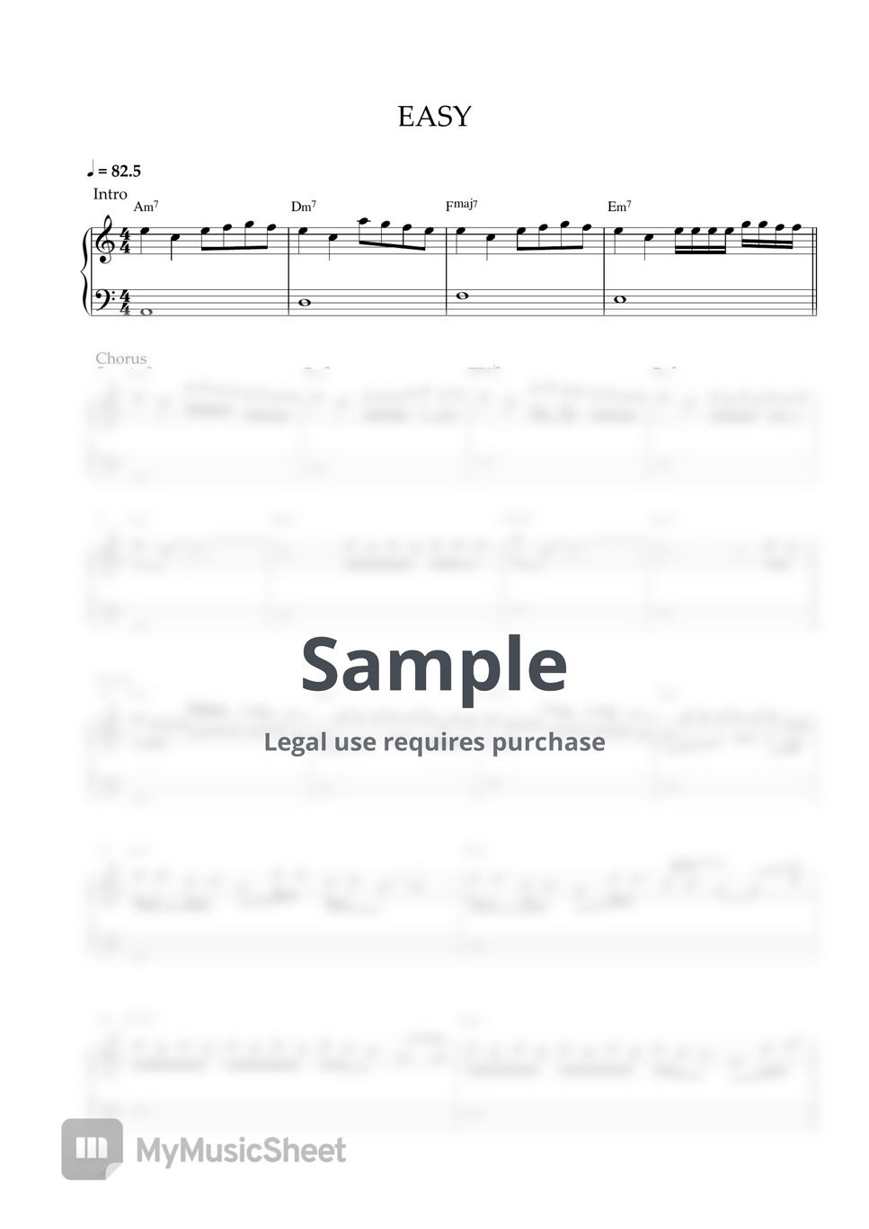 LE SSERAFIM - EASY (EASY PIANO SHEET) Sheets by Pianella Piano
