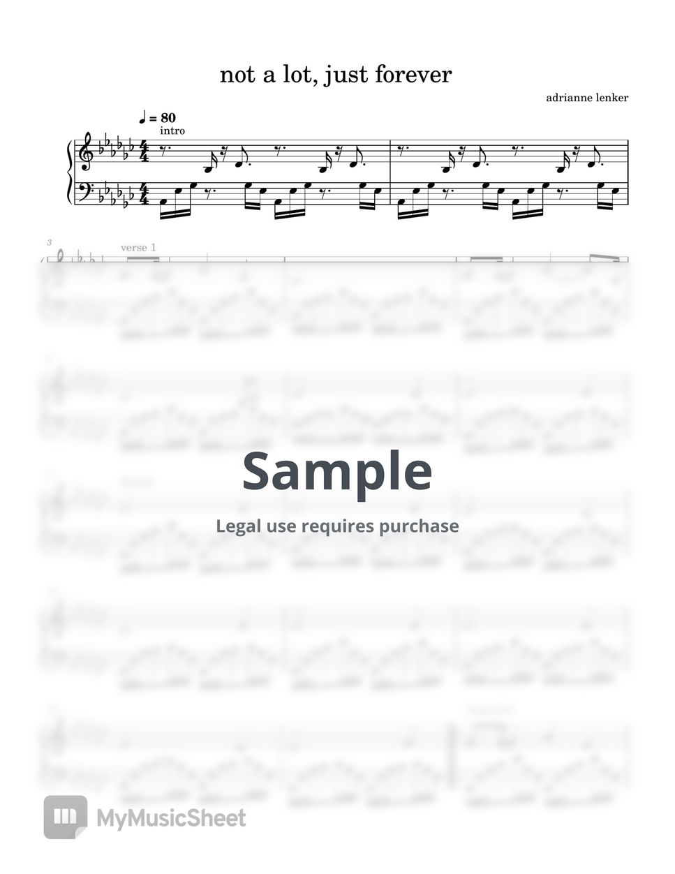 Adrianne Lenker - not a lot, just forever Sheet Music by ann0n