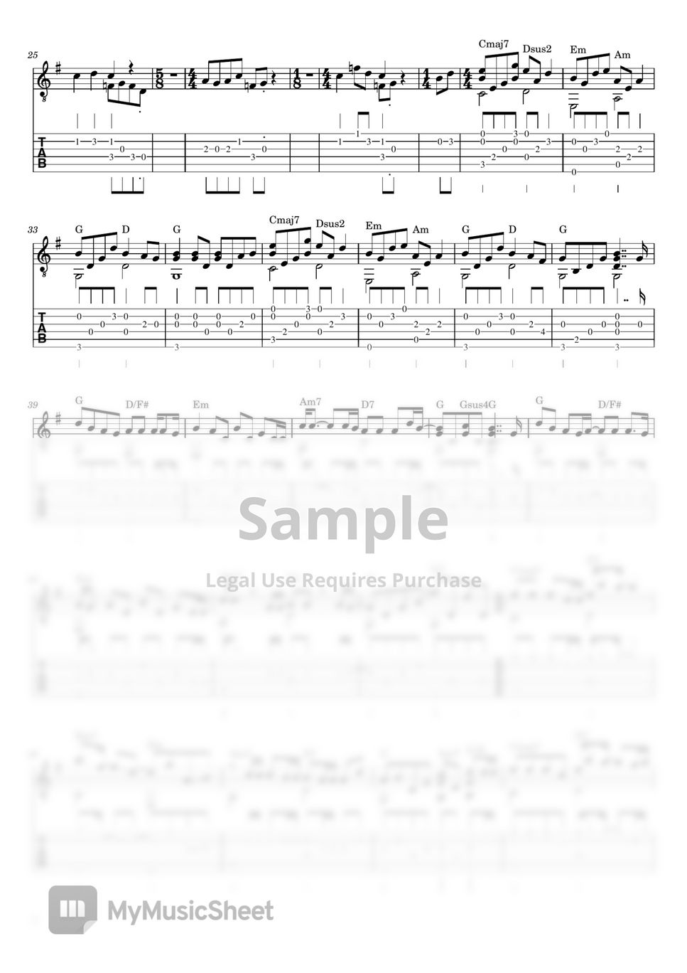馬頔 - 南山南 (Guitar Fingerstyle Solo) Tab + 1staff by Steven's Strings Studio